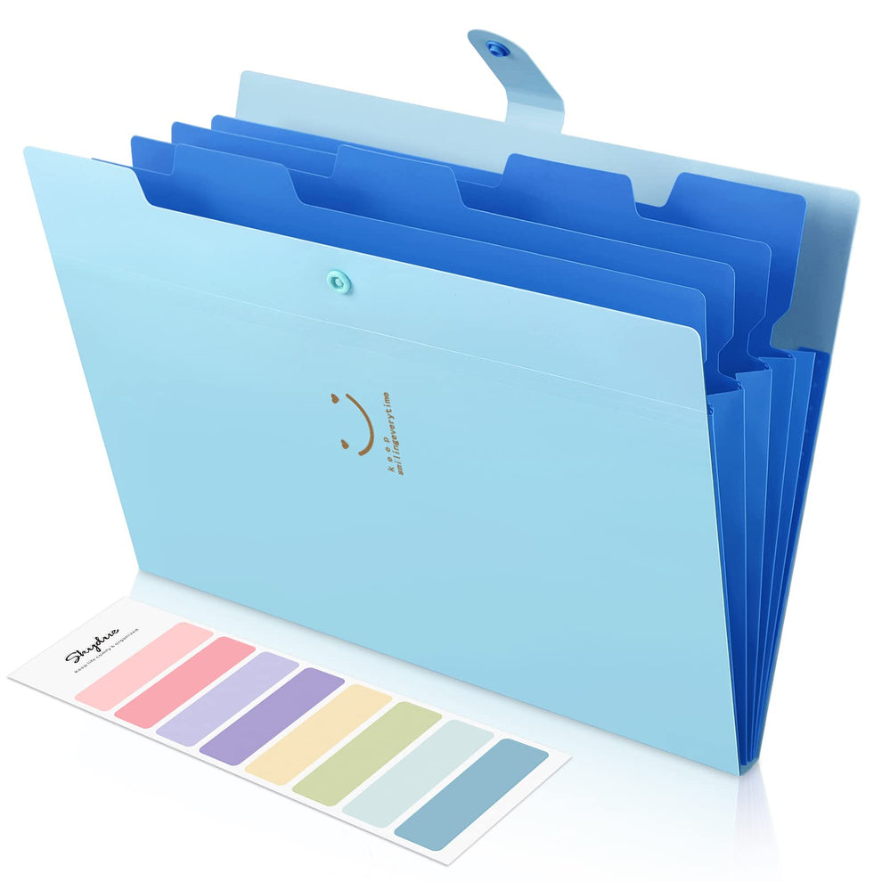 SKYDUE 5-Pocket Accordion File Organizer, Plastic Expandable File ...